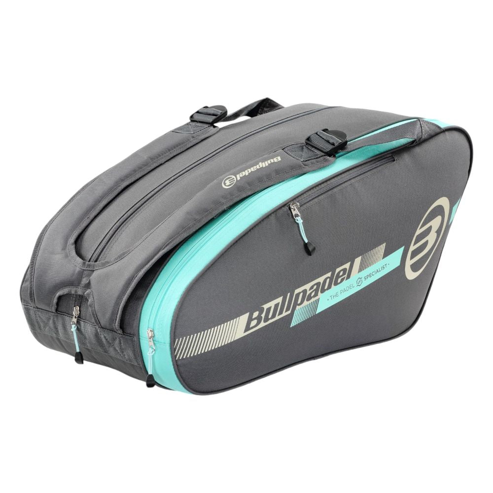 Racket Bag Bullpadel Tour Dark Gray and Turquoise – Padel Kiwi